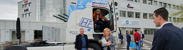 Minister Adriaansens maakt kennis met H2-HPDI Waterstof truck | Prins ...